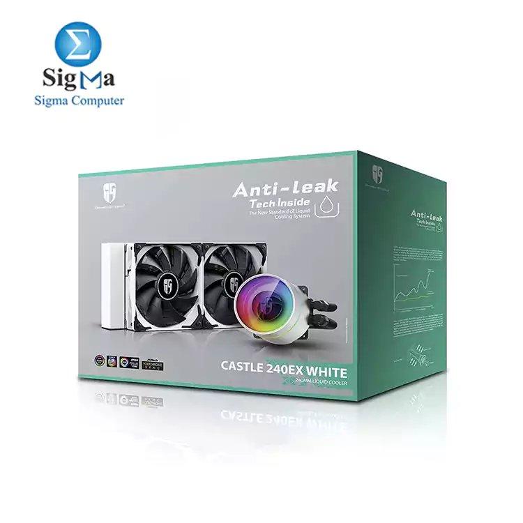 DEEP COOL Castle 240EX , Addressable RGB AIO Liquid CPU Cooler-WHITE ...