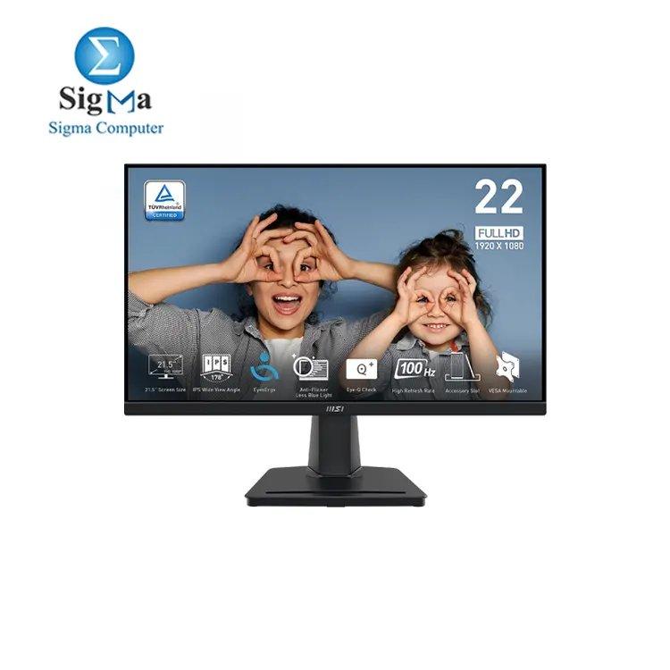 MSI PRO MP225 21.5 Inch Full HD Office Monitor - IPS 100Hz Eye-Friendly ...