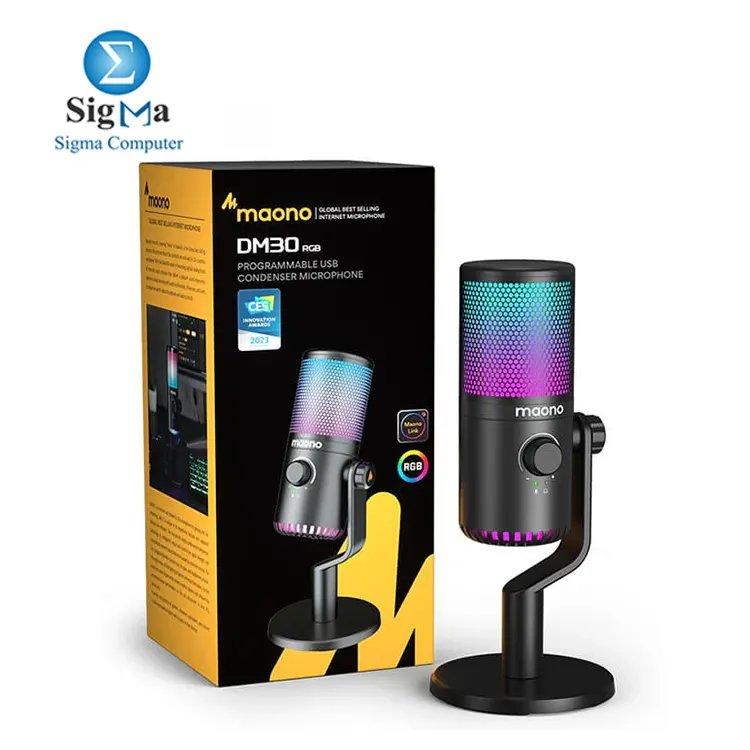 MAONO DM30RGB USB Gaming Microphone features customizable RGB lighting ...