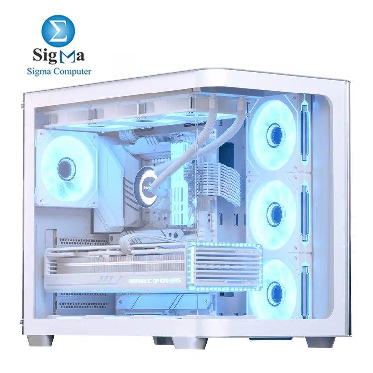 AEROCOOL P500C G WT V1 Mid-Tower Case with 4 ARGB Fans & Tempered Glass ...