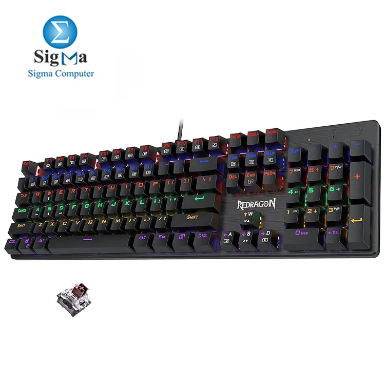 Redragon K608-R Rainbow Mechanical Gaming Keyboard – Brown Switch ...
